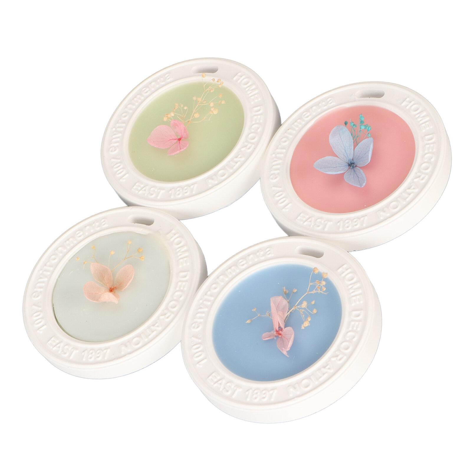 4 шт. Ароматерапевтические восковые таблетки, долговечные сухие цветочные ароматизированные восковые блоки, подвеска для шкафа в ванной комнате автомобиля