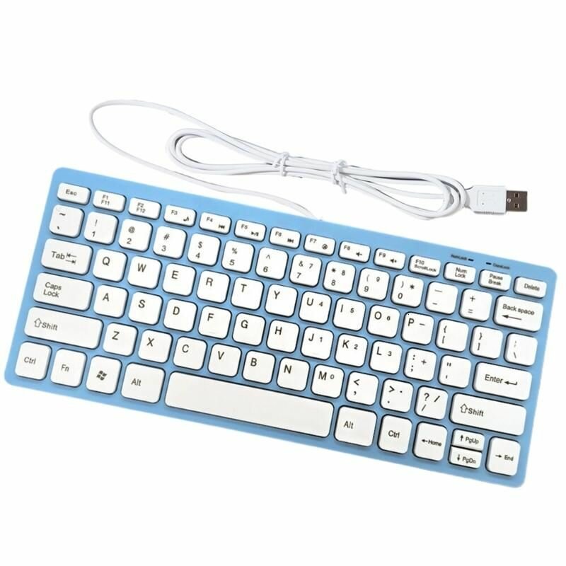 Проводная USB-мини-клавиатура 78 клавиш, Синий