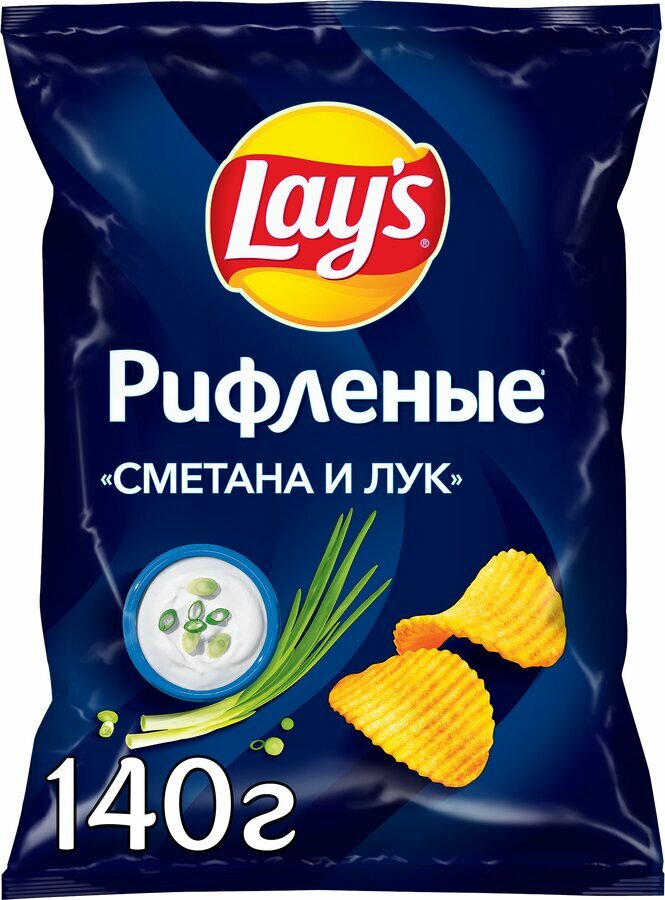 Чипсы картофельные LAY'S Сметана и лук, 140г