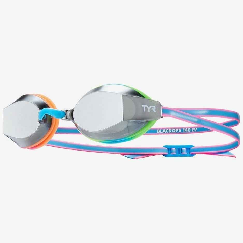 Очки для плавания подростковые TYR Youth Black Ops 140 EV Mirrored Racing (390 Голубой, O/S)