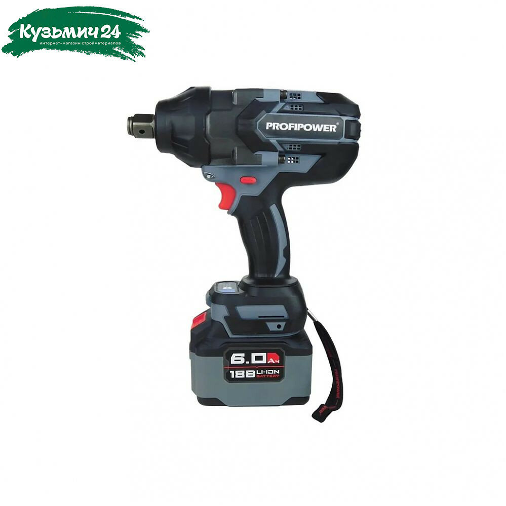 Гайковерт аккумуляторный бесщеточный Profipower T-1200N, 18 В, 1200 Hм, 1акк х 6Ah, з. у