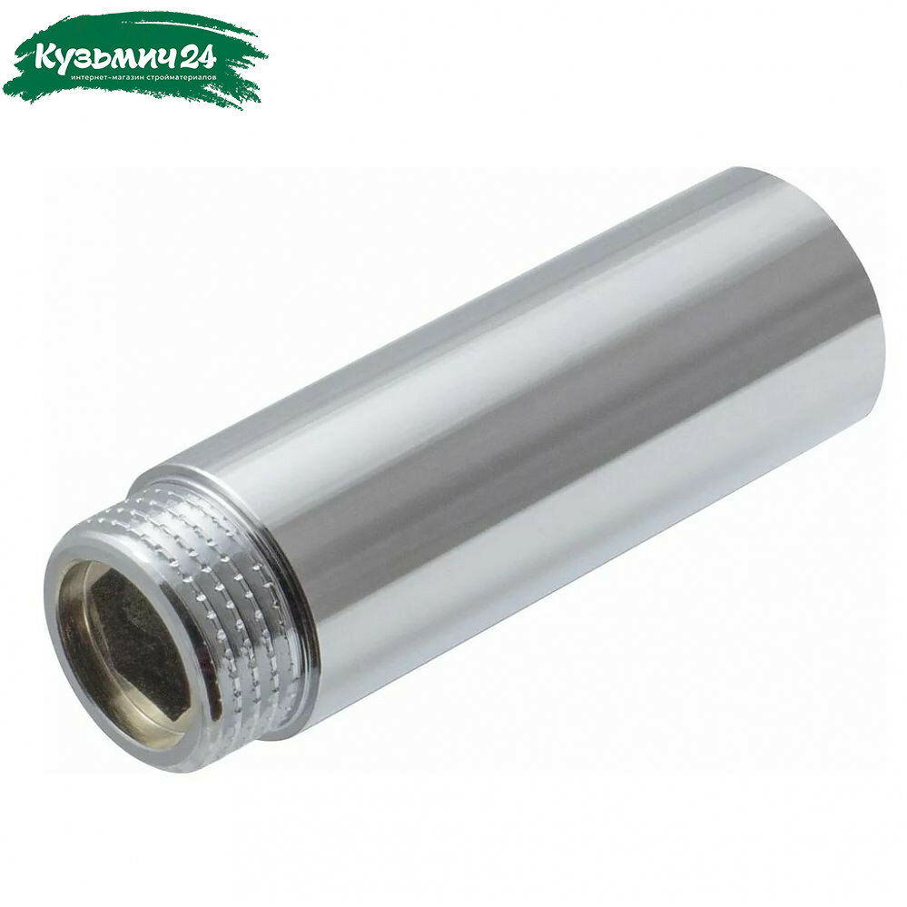 Удлинитель резьбовой 1/2" ВР-НР, L 60 мм, прямой, латунь хромированная