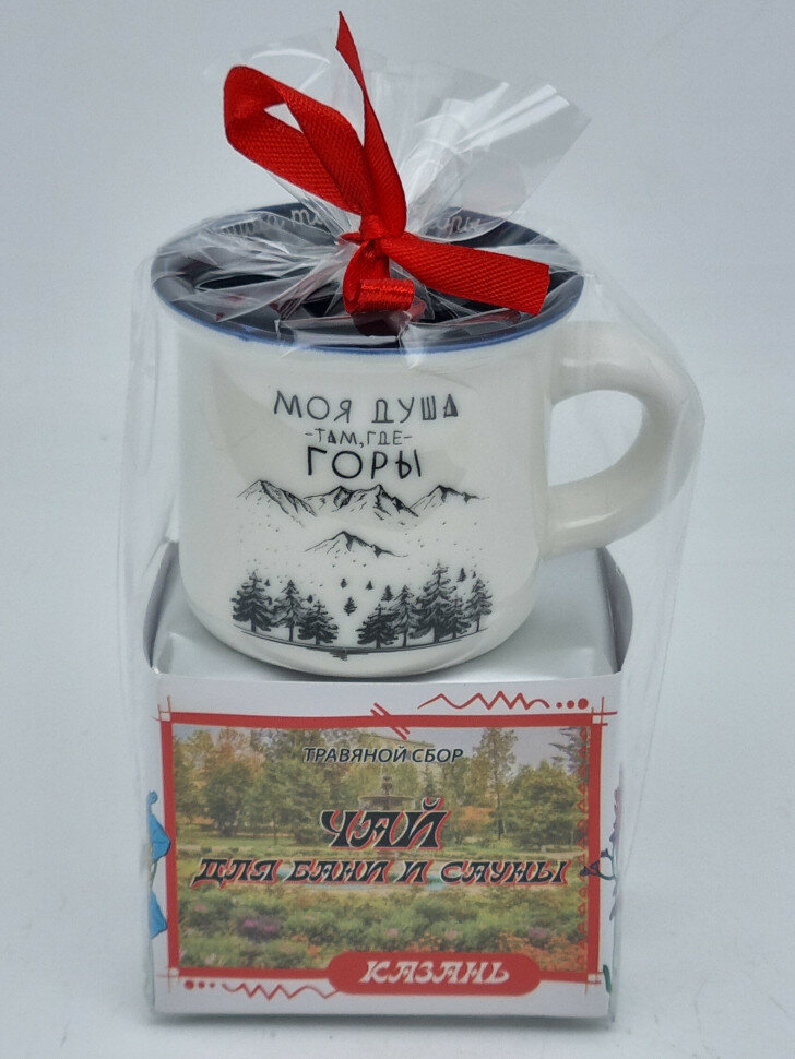 Краснополянский чай "для сауны и бани" 40гр + кружка мини Казань