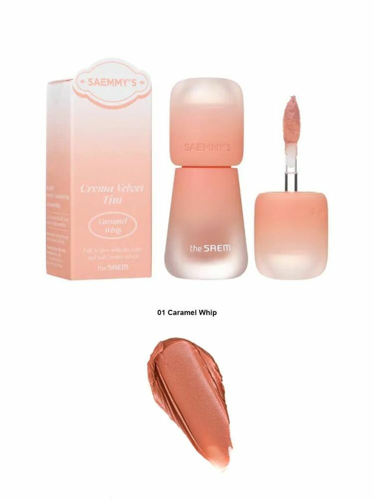 The Saem Saemmy's Crema Velvet Tint #01 Caramel Whip тинт для губ с матовым бархатистым финишем (3.2г.)