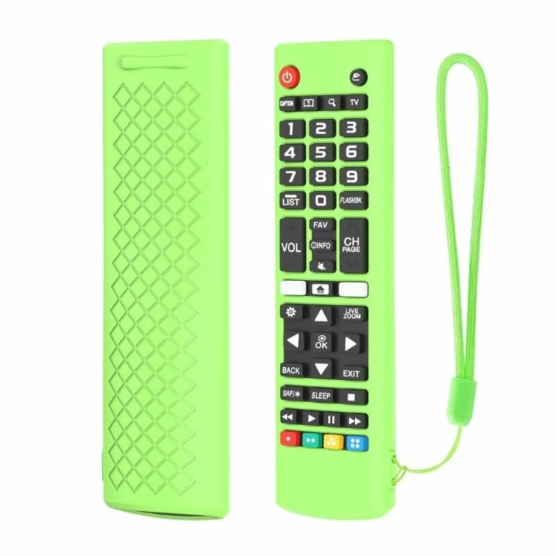 Чехол для пульта ТВ AKB75095307/AKB75375604/AKB74915305, светящийся зеленый