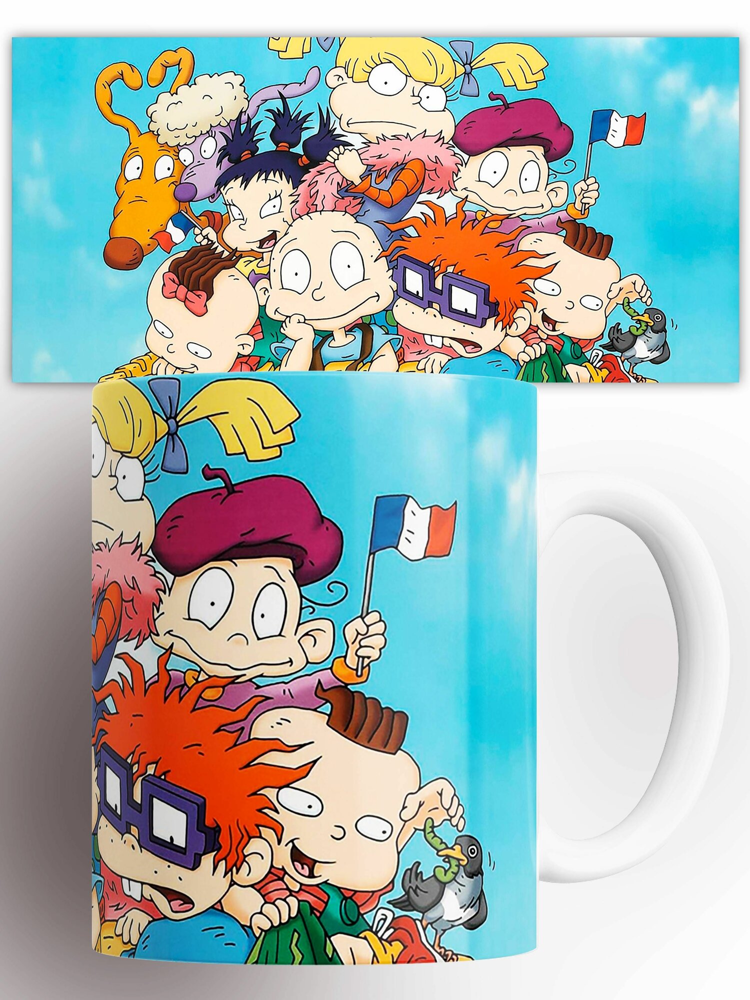 Кружка Ох, уж эти детки! Rugrats Nickelodeon Никелодеон телеканал в подарок с принтом 330 мл