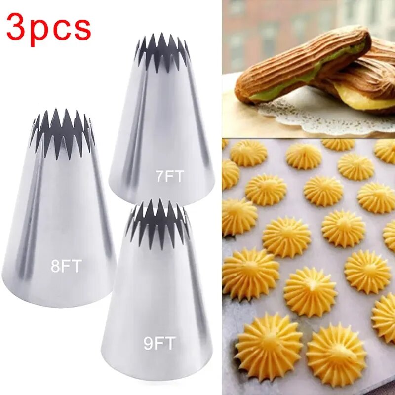 3 шт. Насадки для крема из нержавеющей стали, Color: 3PCS