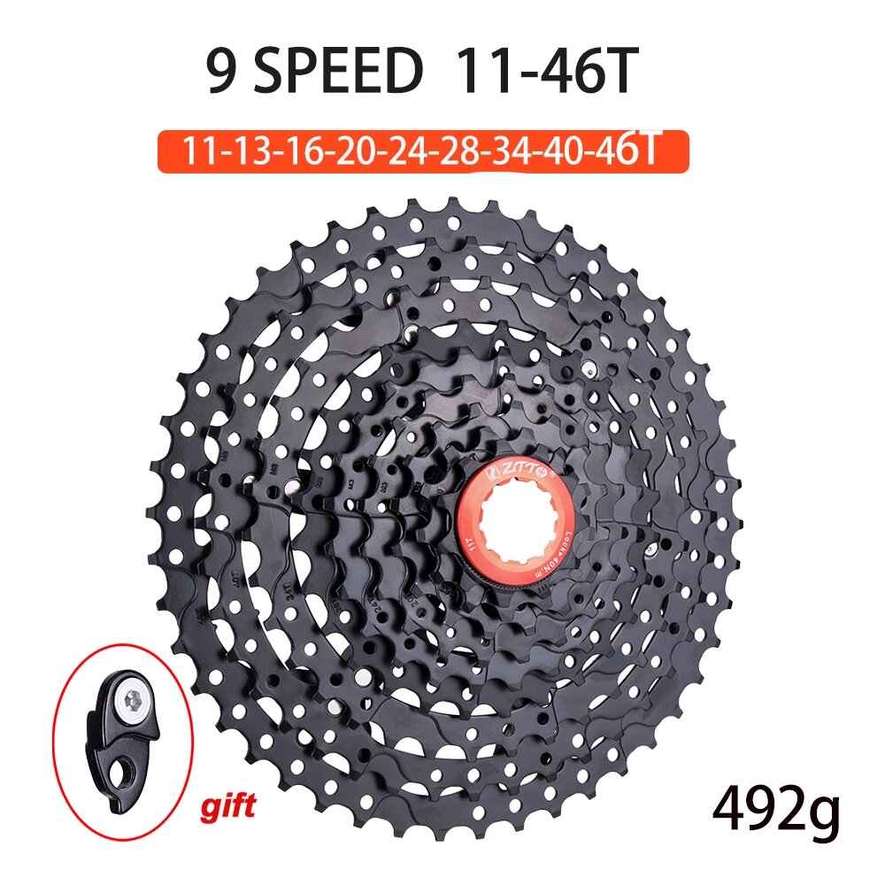 ZTTO 9-скоростная стальная кассета для горного велосипеда Серый, 9S 46T Black