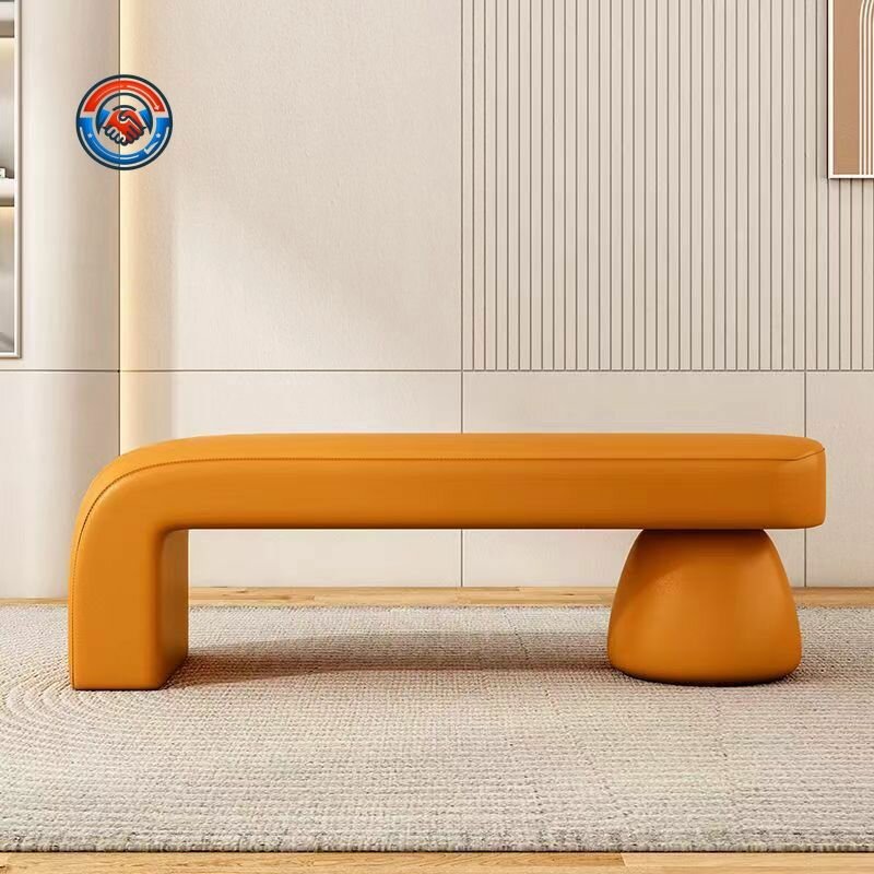 Банкетка для прихожей, мягкая скамейка для смены обуви с подушкой, компактная мебель для входной зоны, устойчивая и легко моющаяся