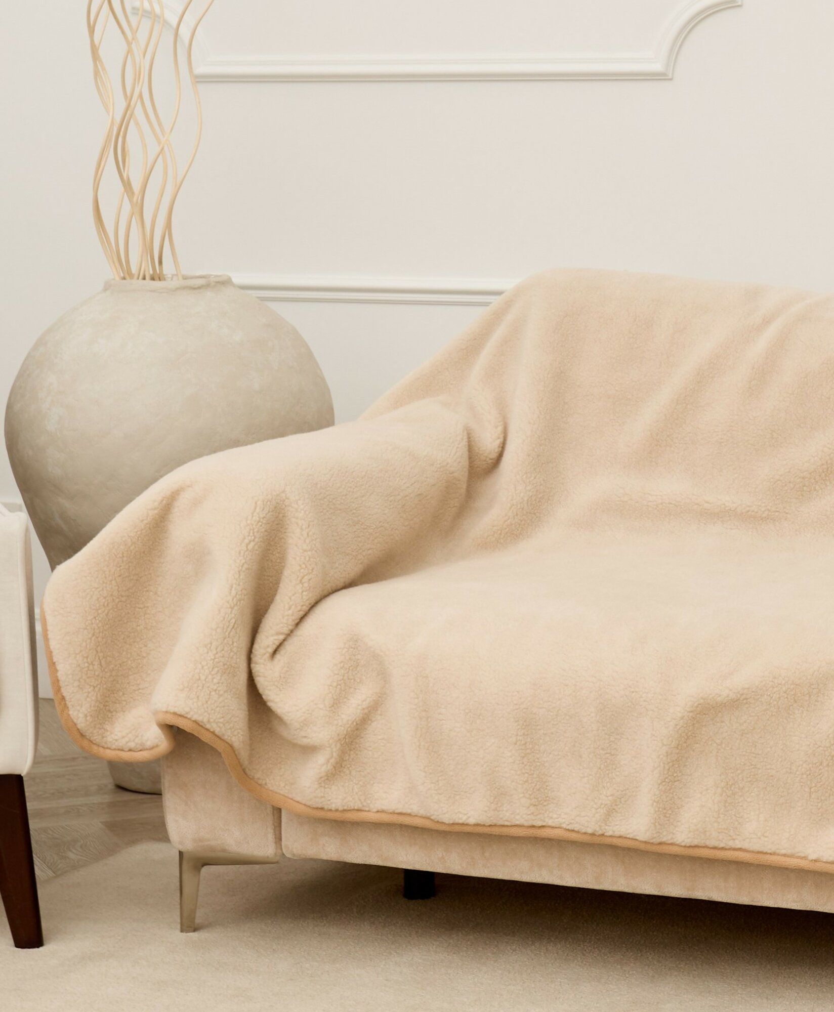 Плед Doctor, двусторонний, верблюжья шерсть, хлопок, 145x205см