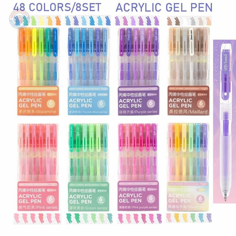 Акриловые гелевые ручки для рисования и записей, набор цветных художественных ручек с яркими чернилами для творчества и скрапбукинга