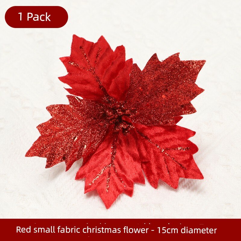 Рождественские украшения в стиле инс, искусственные цветы из ткани, цветочные композиции, украшения для елки, подвесные