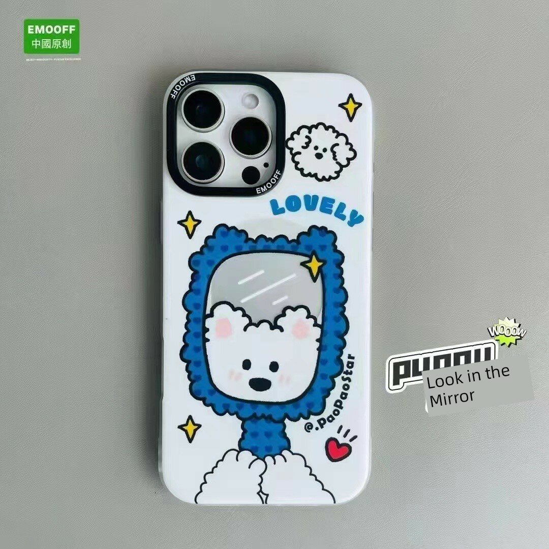 EMOOFF магнитный чехол для iPhone 15 Pro Max — эффект зеркала, полная защита, ударопрочный, милый для девушек