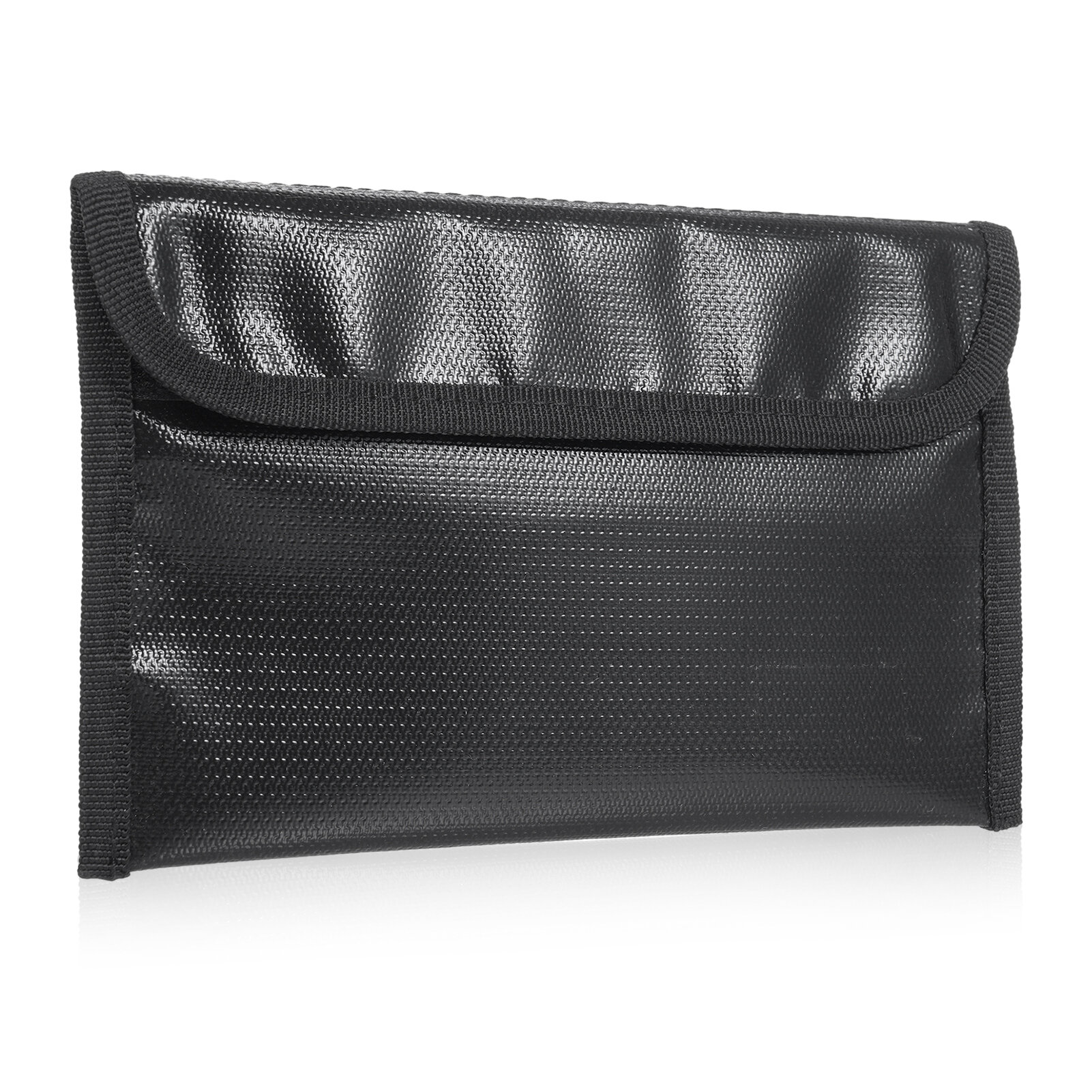 Bisofice Fireproof Document Bag Zipper Closure Cash Safe Storage Waterproof Pouch with Sticky Strip for Certificates Money Cards Passport Jewelry Valuables Home Office Travel Use