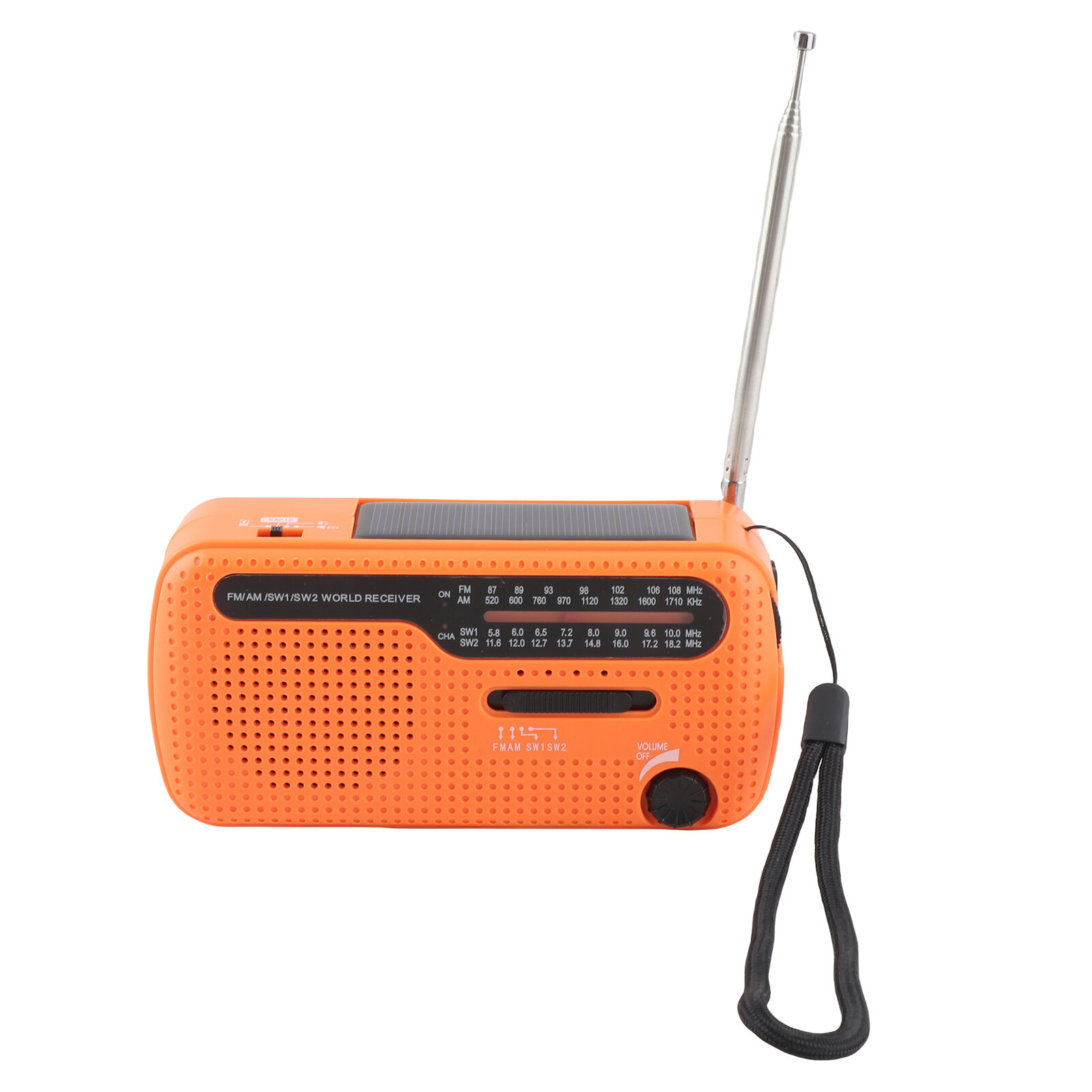 Аварийный ручной солнечный радиоприемник на 1200 мАч с аккумулятором и светодиодным фонариком, AM FM, SW1, SW2, портативный приемник мирового диапазона, работающий от аккумулятора