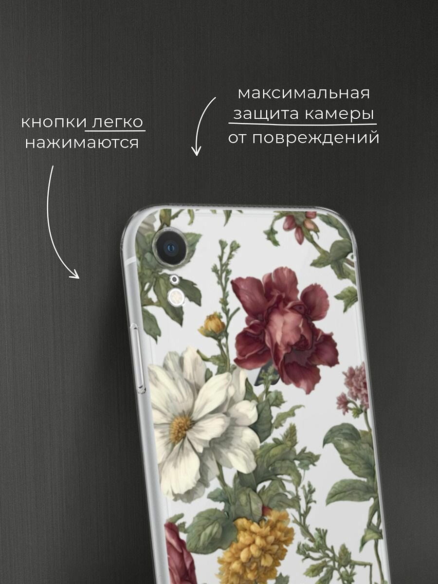Чехол на Apple iPhone XR / Айфон XR с принтом Акварельные цветы 2 — фото 1