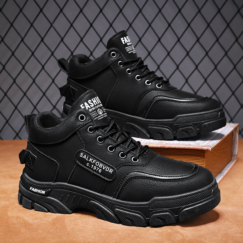 AIS Мартенсы Зима Мужчины все Тепло Высокие Кожа