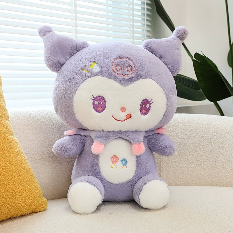 Плюшевая игрушка Kuroomi фиолетового цвета для девочек, 80 см, мягкая подарочная игрушка-подушка
