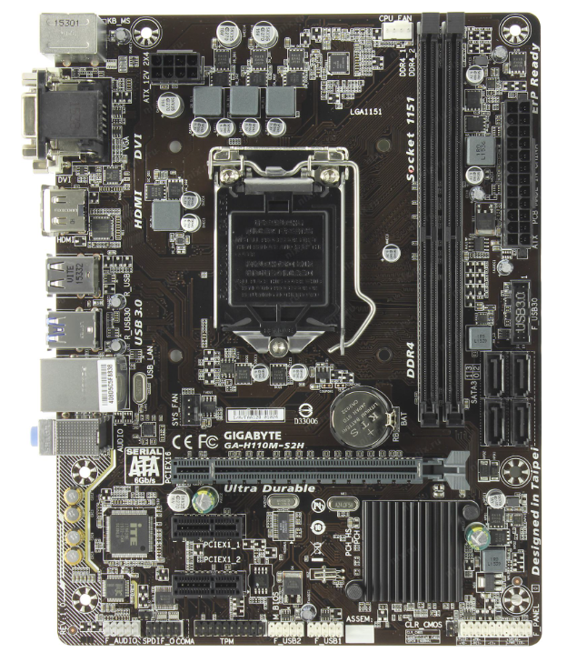 Материнская плата GIGABYTE H110M GA-H110M-S2H, microATX, DDR4