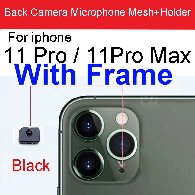 Сетка микрофона для iPhone 11 Pro/Max, черная