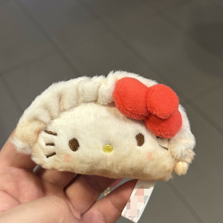 Плюшевая игрушка брелок дизайн форма пельмень и булочка для сумки и ключей серый