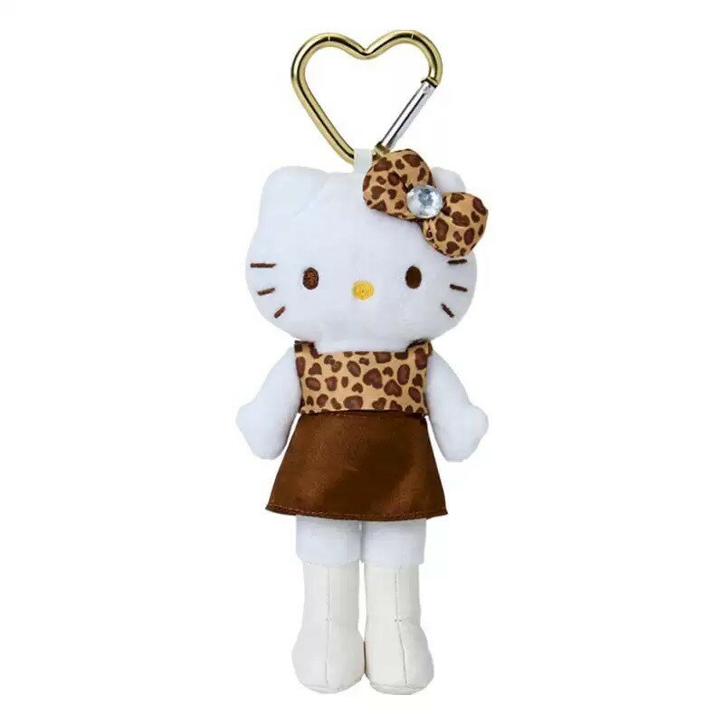 Whimsical long legged kt plush cat keychain soft and cute cartoon doll accessory long leopard