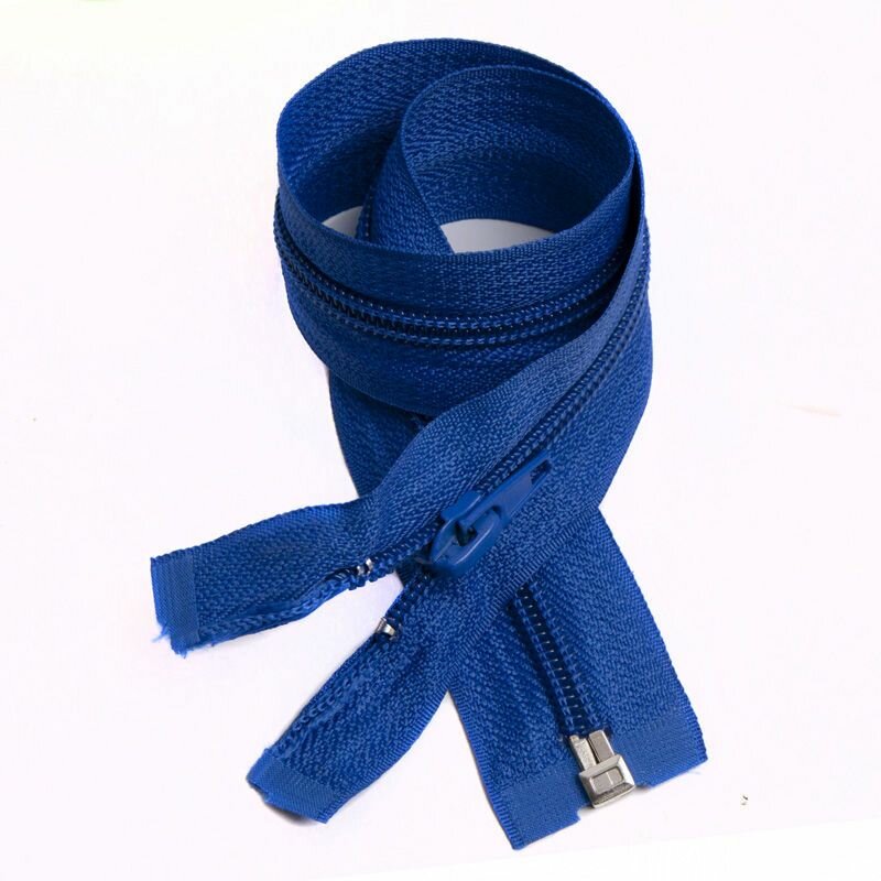 Молния спиральная разъемная Т5, 75 см, 1 бегунок синяя, для верхней одежды и сумок 1 шт.