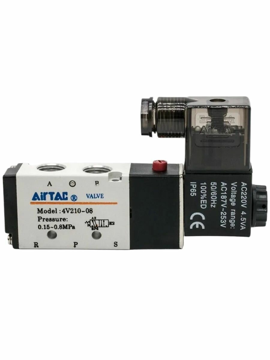 4V210-08 Пневмораспределитель AIRTAC 5/2 (4V21008A) 220V