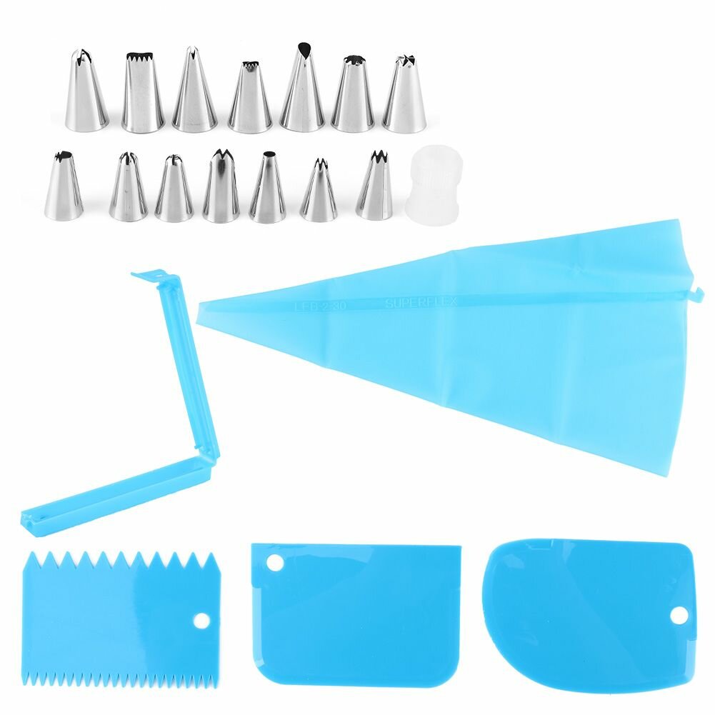 20 шт, набор для украшения выпечки торта, набор насадок для насадки для крема, инструмент для выжимания мешка