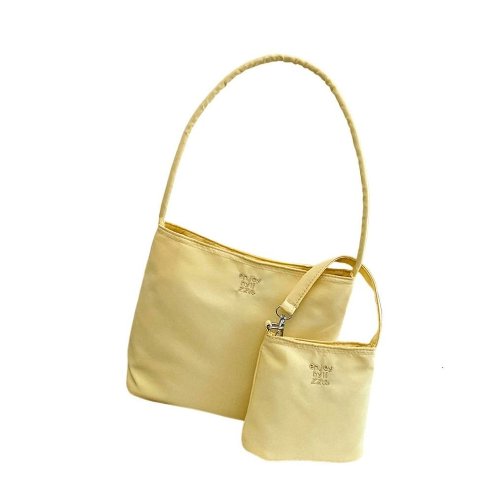 Комплект из 2 предметов, универсальная модная простая переносная сумка через плечо для поездок на работу-желтый