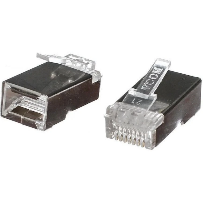 VNA2230-1/100_884018 Разъем Plug RJ45 8P8C для FTP кабеля 5 кат. экранированный, (100шт./уп.), VCOM.