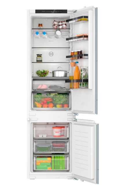 Bosch KIN96SFD0 Serie 4, Встраиваемый холодильник, 1935 x 558 x 548 мм, техника плоских шарниров , VitaFresh, SN-ST, Объе
