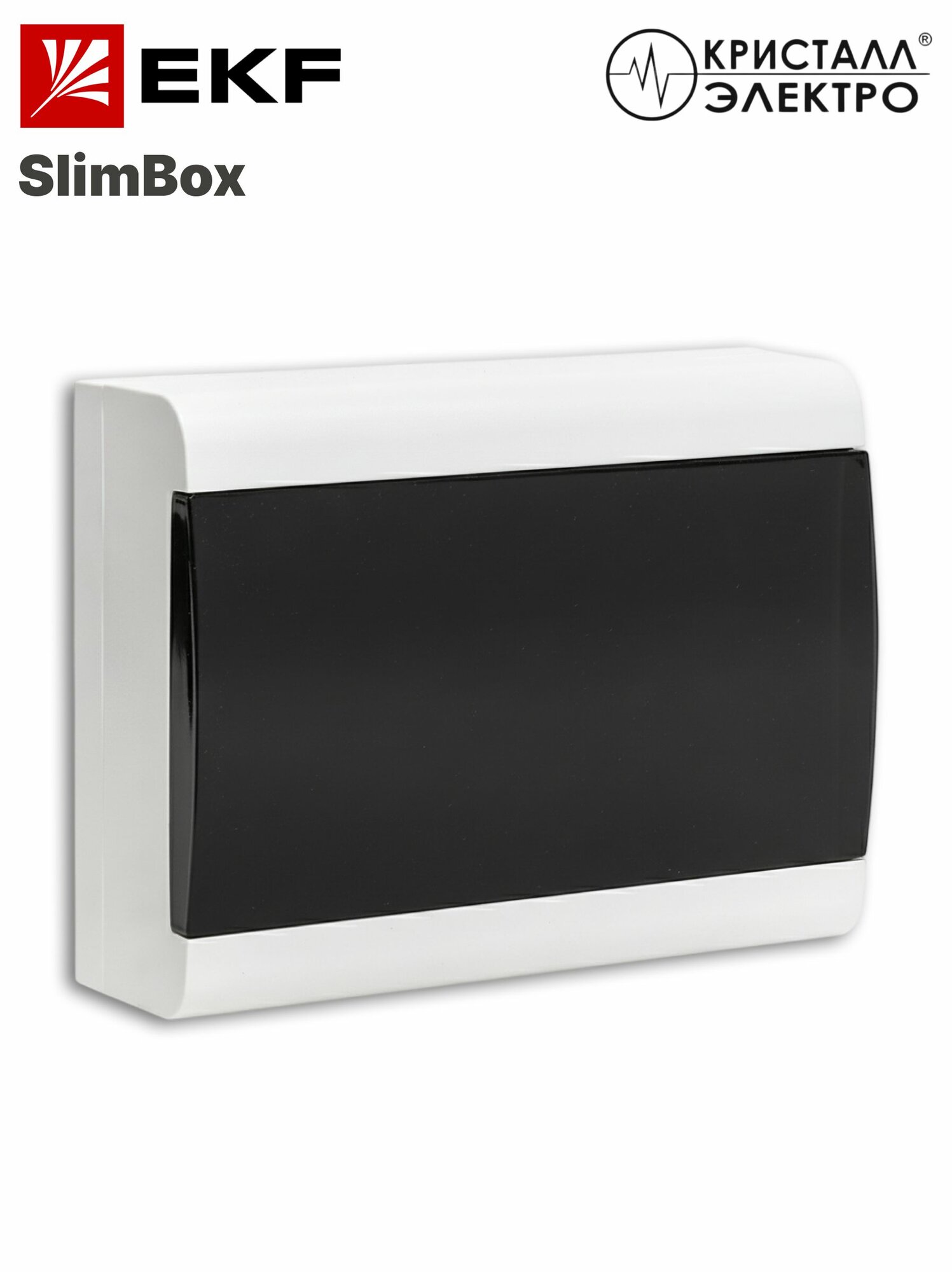 Щиток электрический 12мод навесной белый черная прозрачная дверь IP41 SlimBox EKF