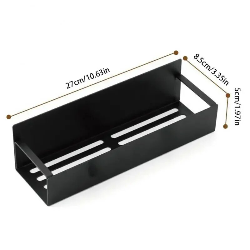 Черная Магнитная Полка Для Холодильника, Стеллаж Для Хранения Специй, Кухонный Органайзер, Экономия Места