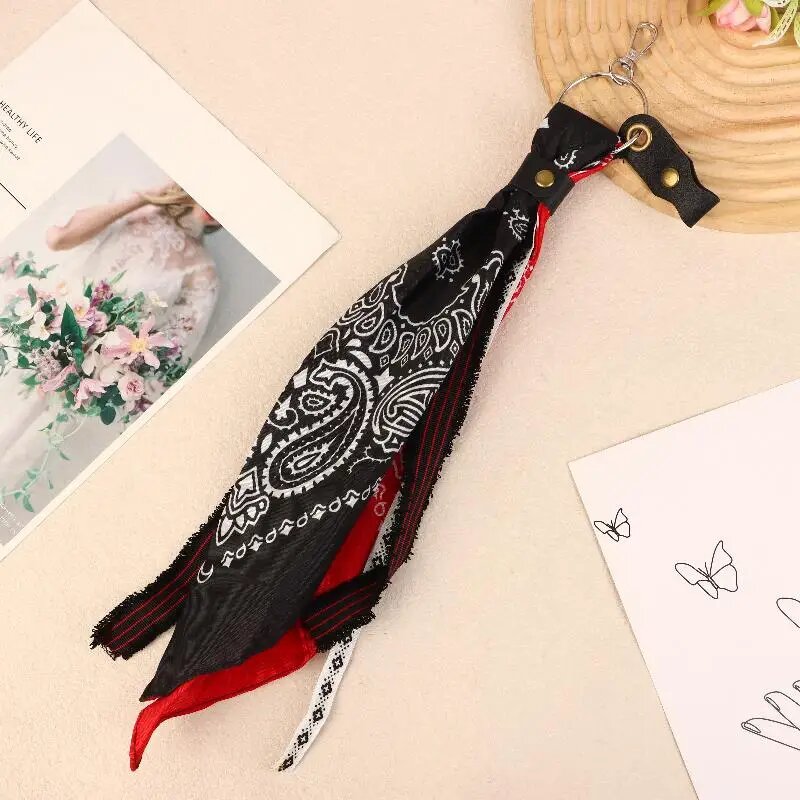 Платок с лентой для байкера, подвесной универсальный хип-хоп, украшение на руль мотоцикла, Red