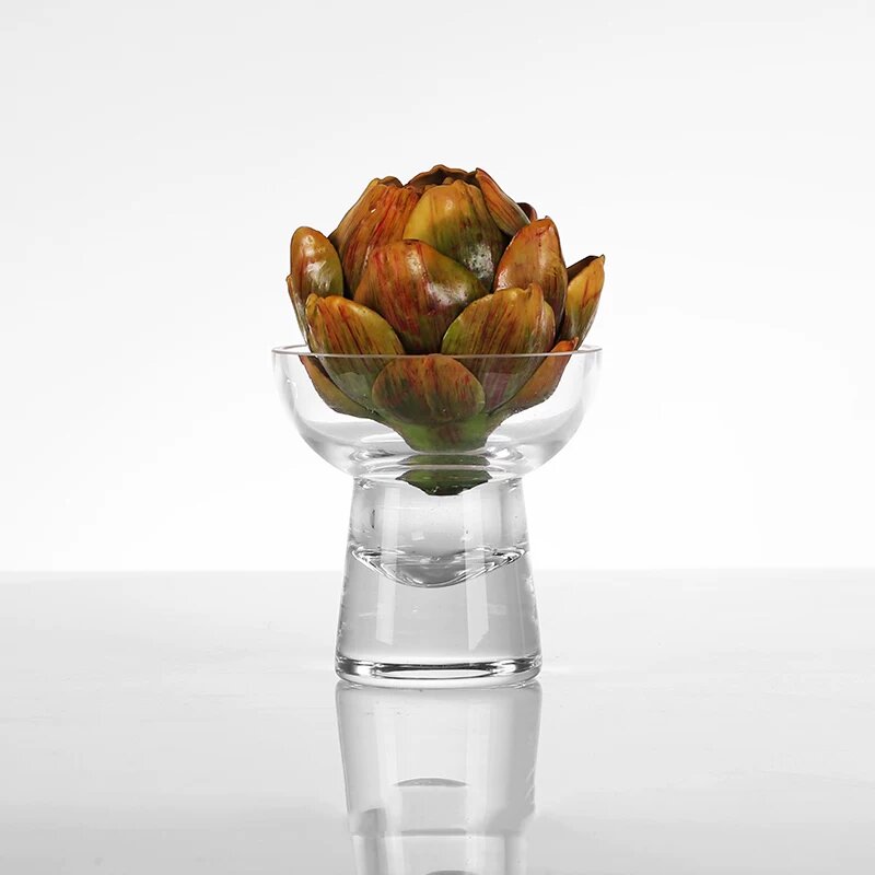 Новая современная минималистичная стеклянная ваза в китайском стиле с искусственным зеленым растением-бонсай (ананас)