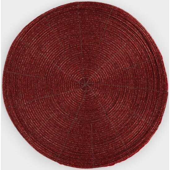 Салфетка под приборы Anna Lafarg Bijou 36 см, бисер, круглая, красный (ANLAF-PT-01)