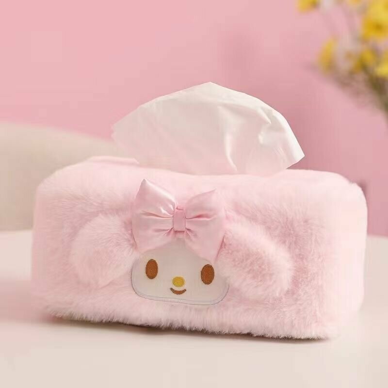 Оригинальная мультяшная коробка салфеток Sanrio, аниме-коробка Hangyodon My Melody, плюшевая коробка салфеток, минималистичный настольный картонный ящик для автомобилей