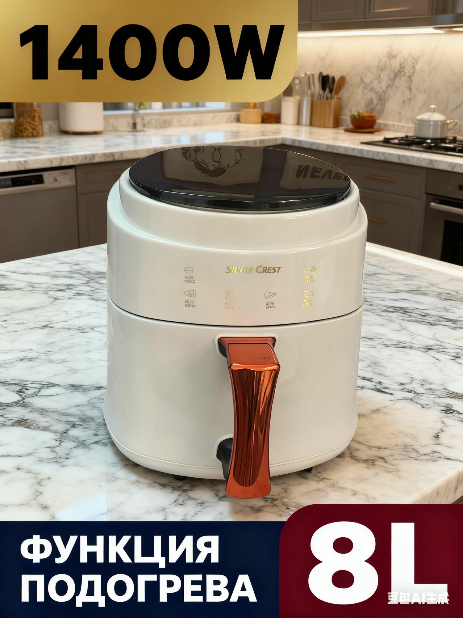 Аэрогриль KQZG689-002, черный