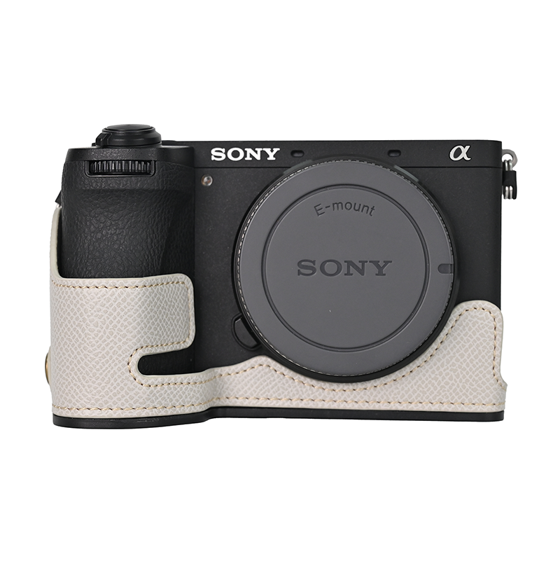Серо-белый твил-чехол из ПУ для Sony A6700 - современный и надежный
