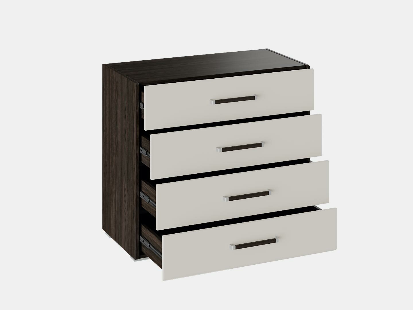 Комод Гиза, 4 ящика, ЛДСП, цвет дуб/венге/меланж 75,2х76,1х36,6 см