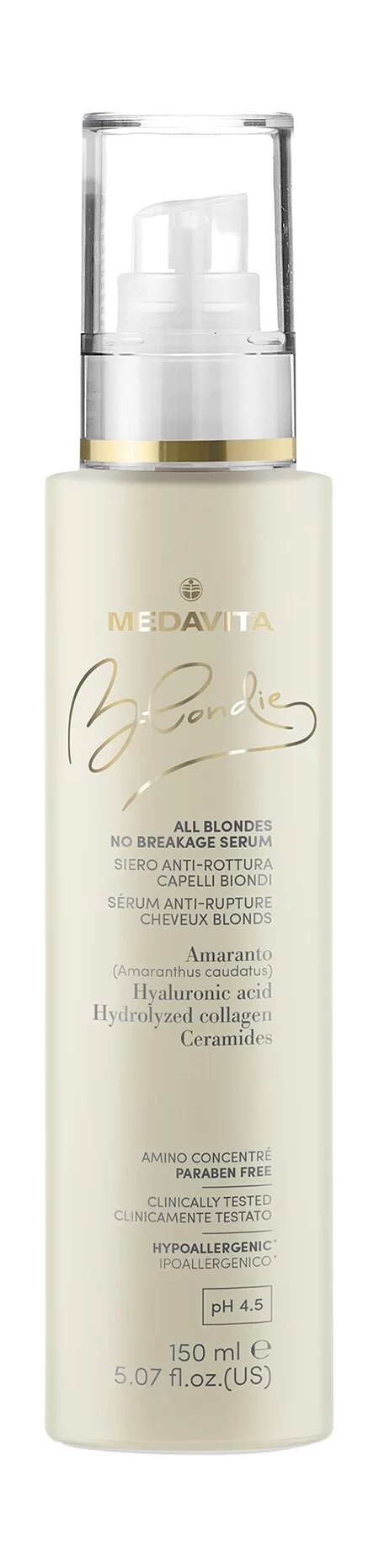 Medavita Blondie All Blondes No Breakage Serum Увлажняющая уплотняющая сыворотка против ломкости волос