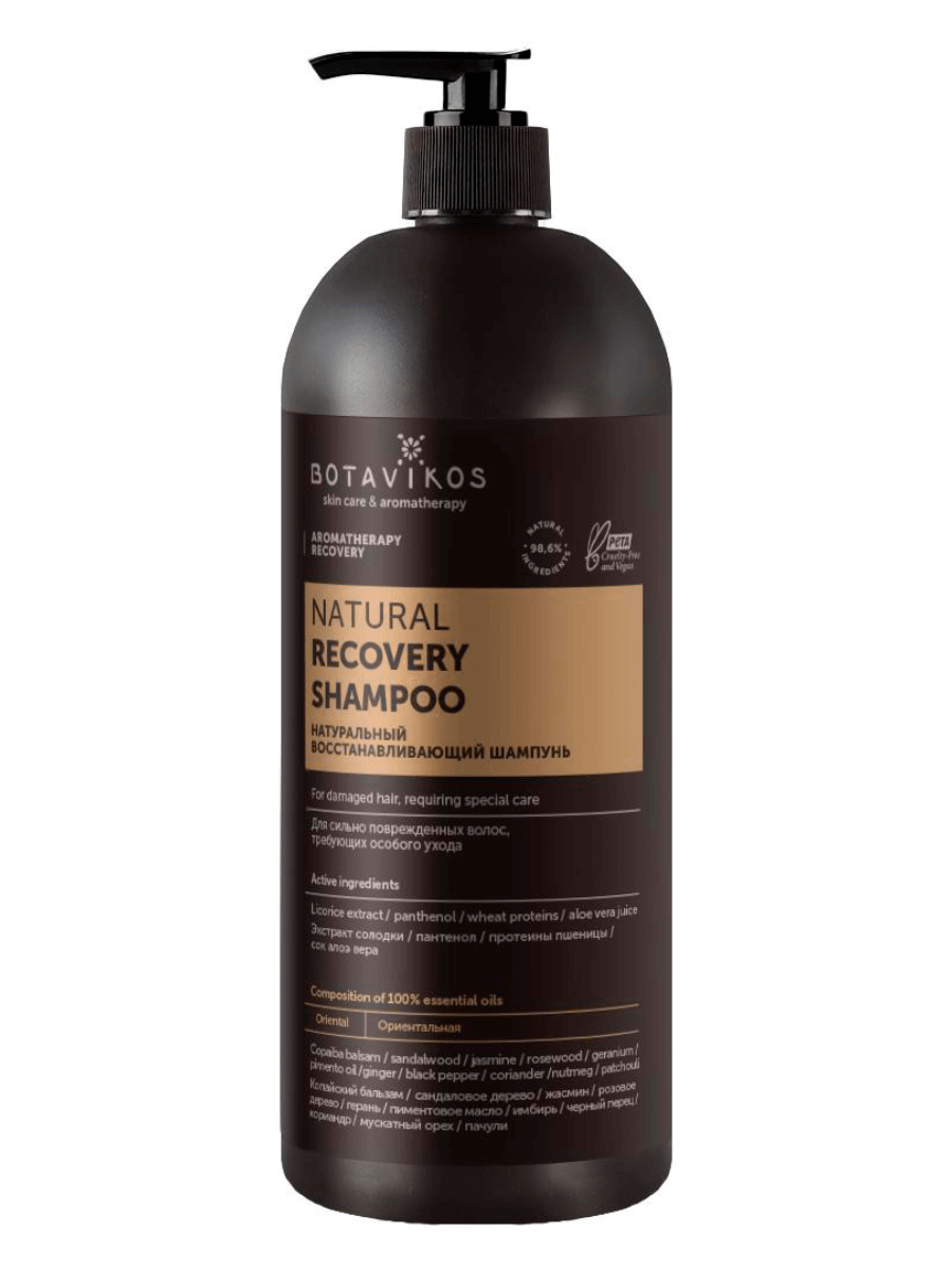 Натуральный восстанавливающий шампунь Aromatherapy Recovery, 1 л, BOTAVIKOS