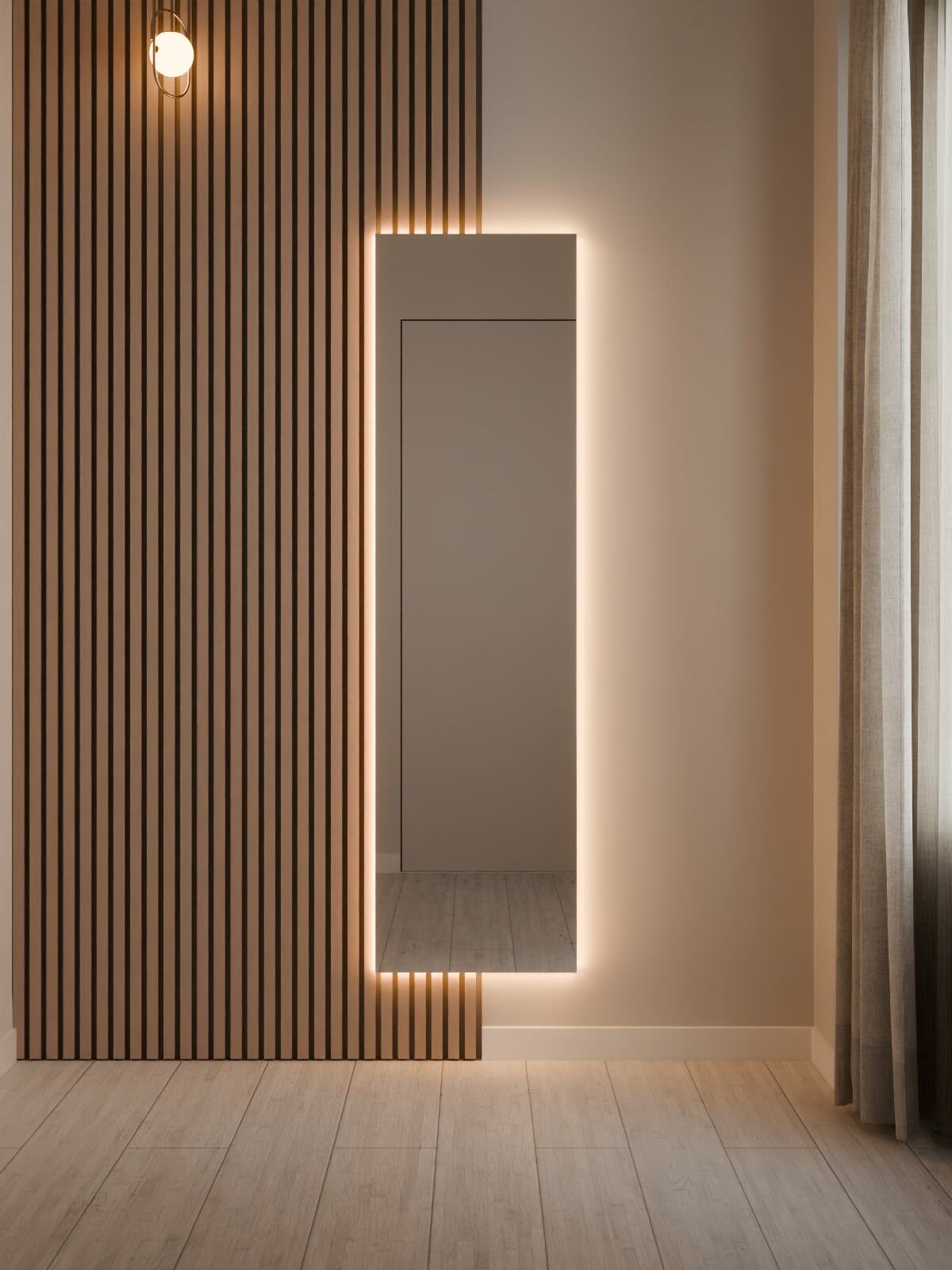 Зеркало 160х50 см CLOUD MIRROR настенное без рамы интерьерное с подсветкой Свет: Теплый белый 3000К