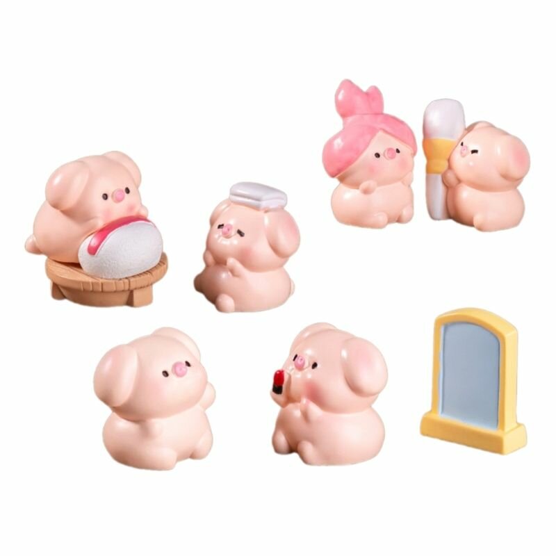 Миниатюрные фигурки свинок для декора