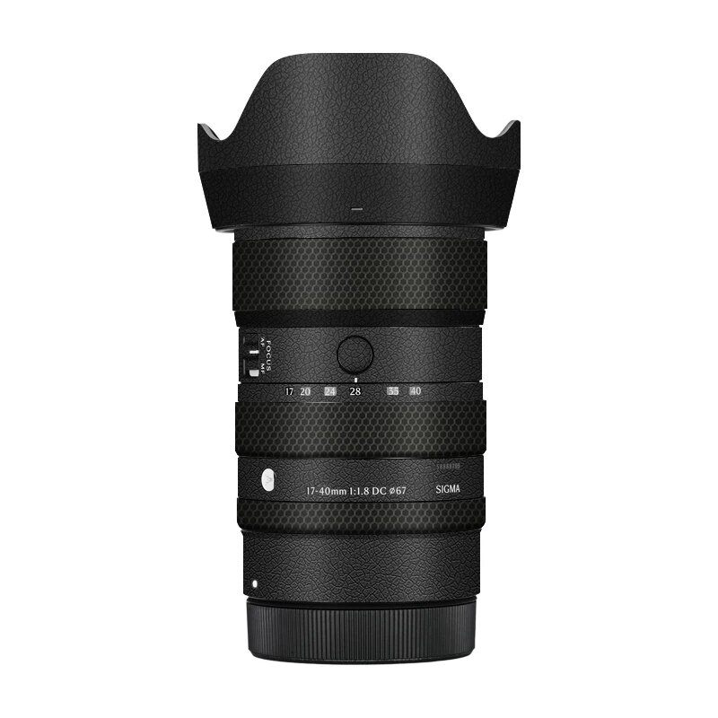 Защитная пленка для объектива Canon RF - Черный с кожаным узором, совместима с Sigma 17-40mm F1.8