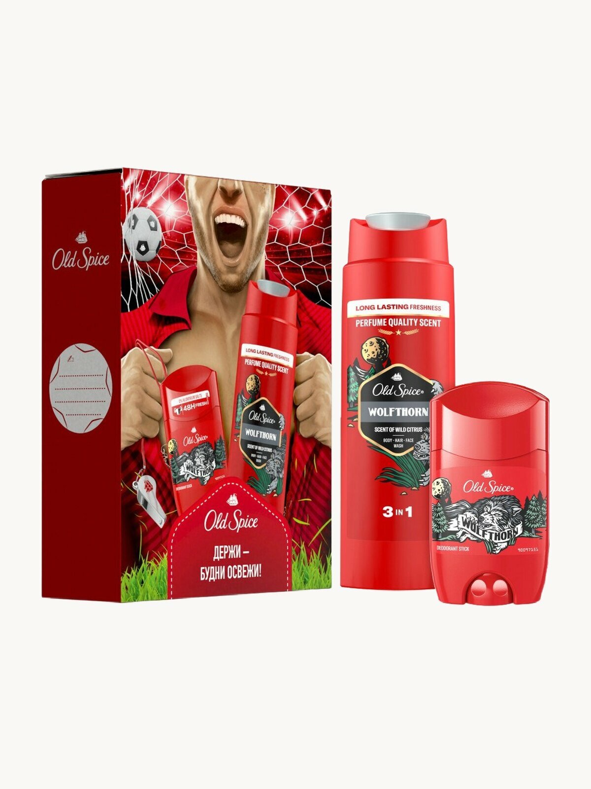 Подарочный набор мужской Old Spice Wolfthorn дезодорант-стик 50мл и гель для душа 3в1 250мл