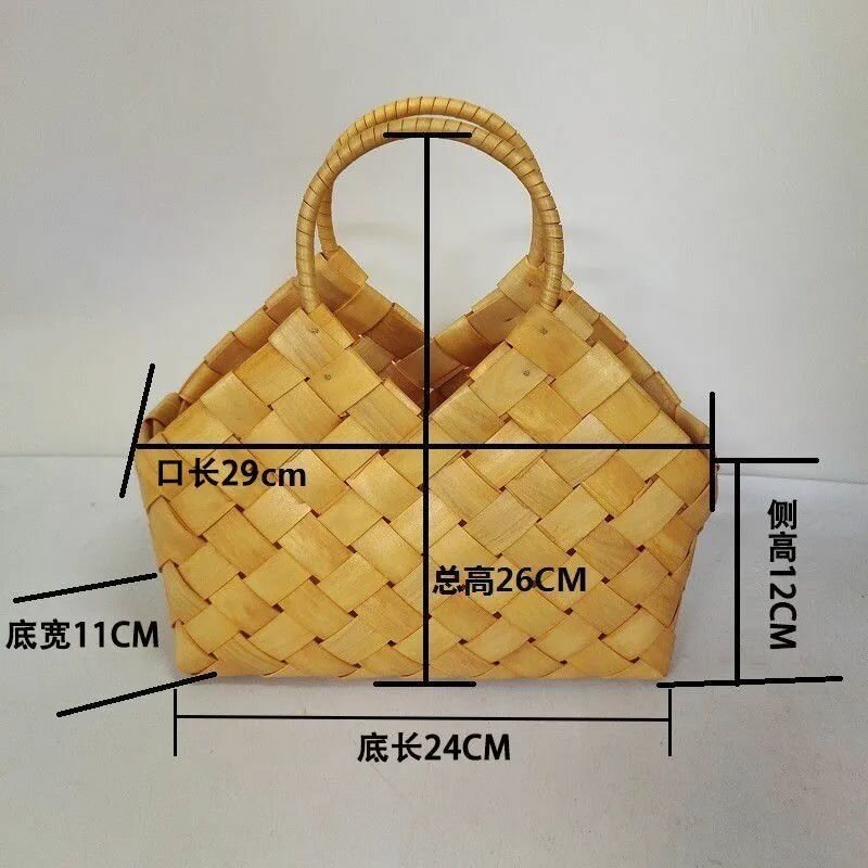 Плетеная бамбуковая корзина для подарков, ручная работа, эко, для свадьбы, дня рождения, пикника, в стиле нью-чайна