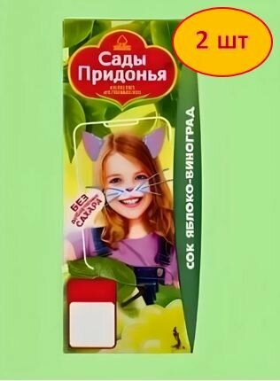 Сок детский "Сады Придонья", Яблоко - Виноград, 200 мл. 2 шт.