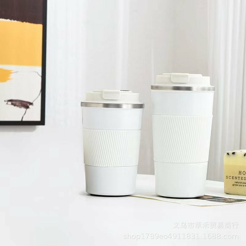 Термокружка из нержавеющей стали 304, 510 мл, белый цвет, с герметичной крышкой, удобная для автомобиля или офиса